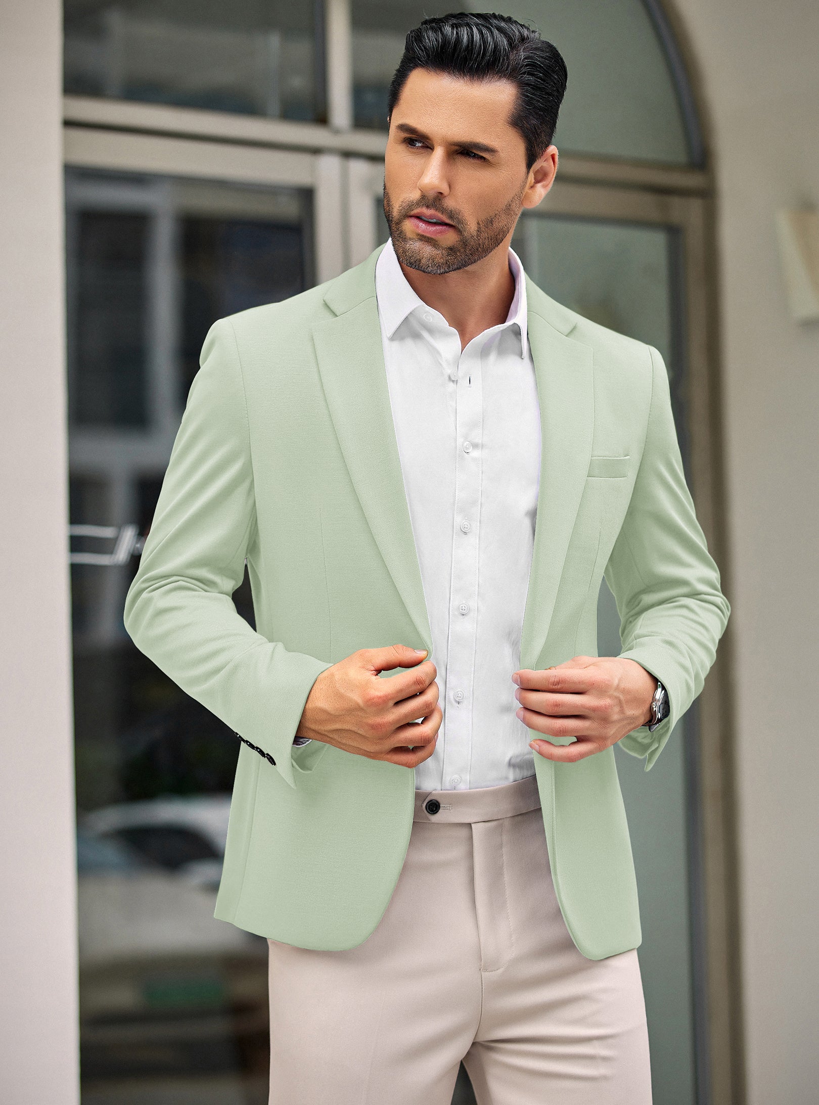 Simple One Button Blazer Jacket (US Only) – COOFANDY