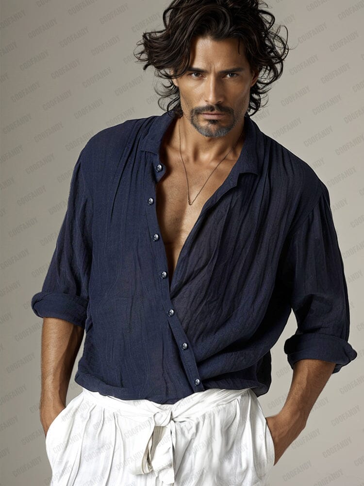 Laid-Back Slanting Placket Shirt – COOFANDY