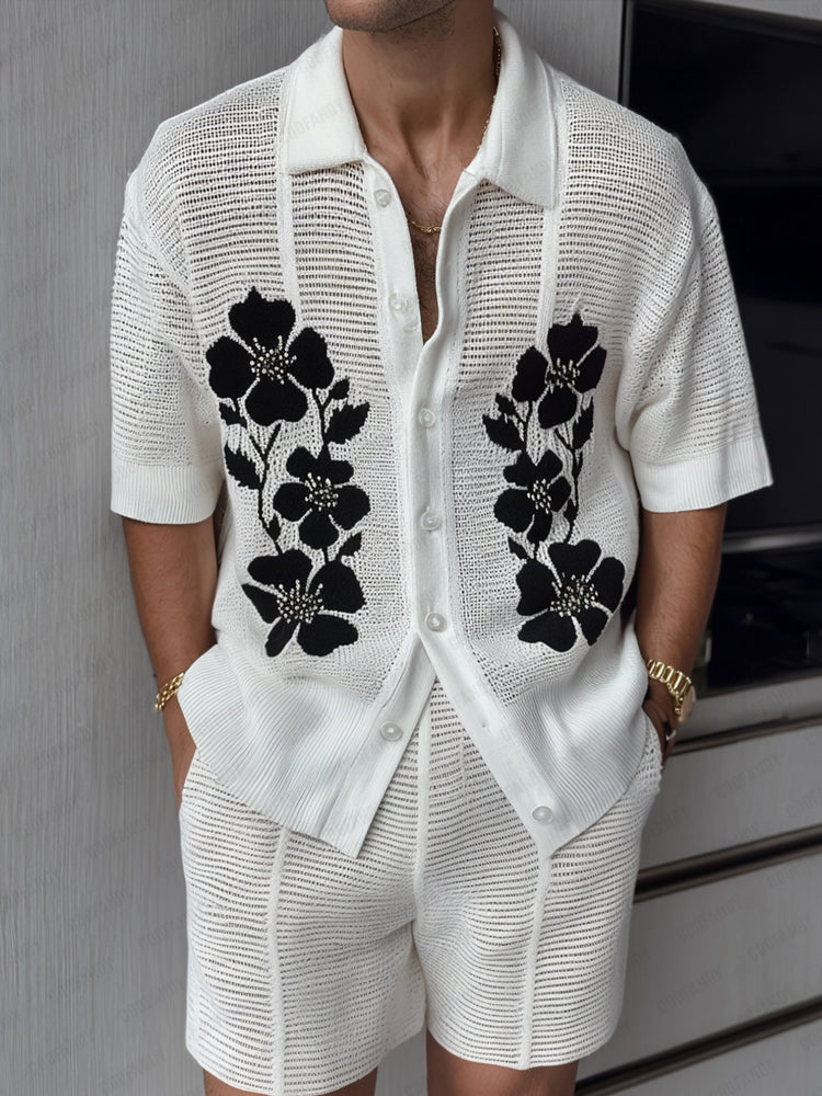 Modern Art Floral Knit Matching Set – COOFANDY