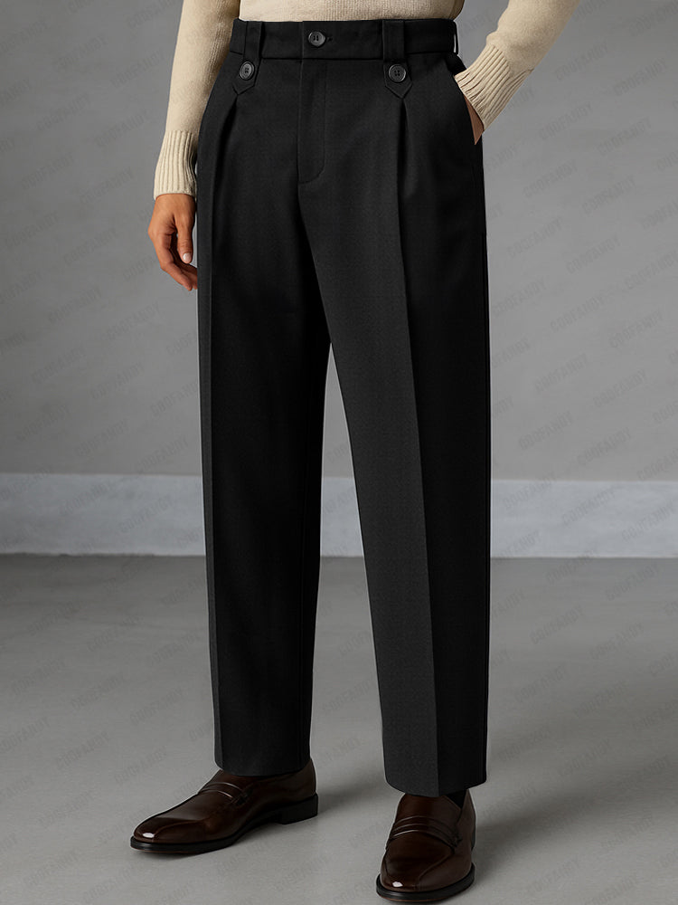 Men’s Casual Pleated Pinstripe Pants – COOFANDY