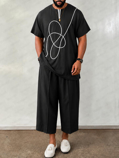 Men's Minimal Art Graphic Casual Matching Set | Relaxed Fit – COOFANDY