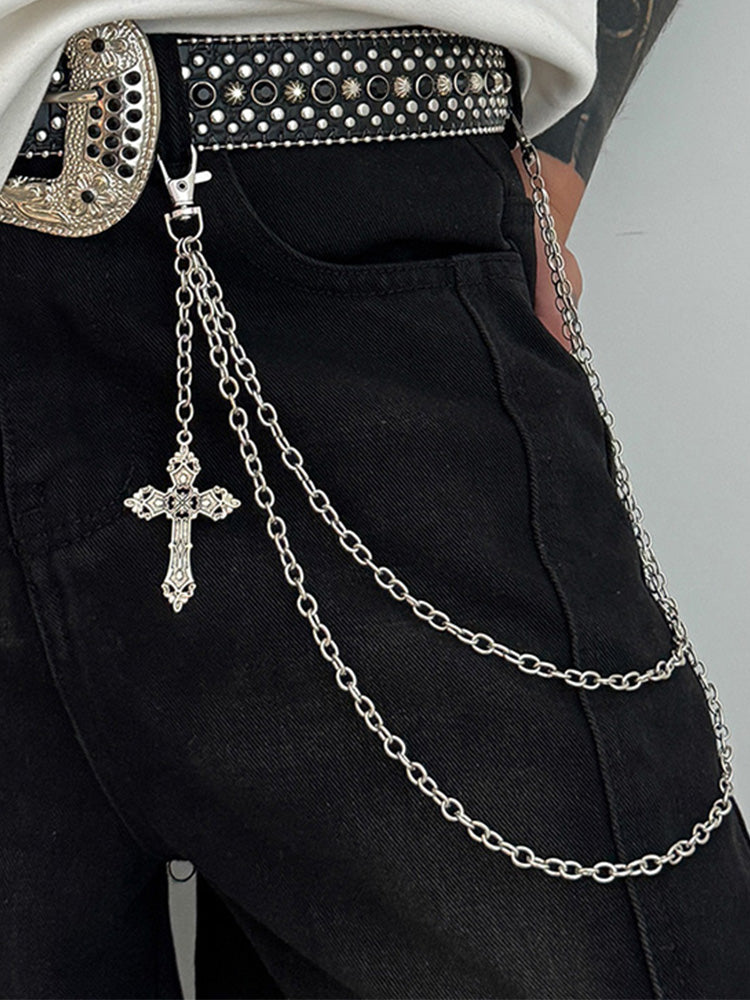 Fashion Double Layer Cross Pendant Pants Chain – COOFANDY