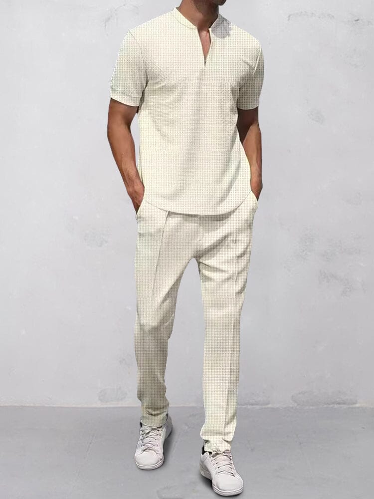 Casual Waffle 2-Piece Outfits – COOFANDY