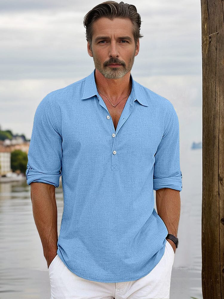 Minimalist Plain Cotton Linen Shirt – COOFANDY
