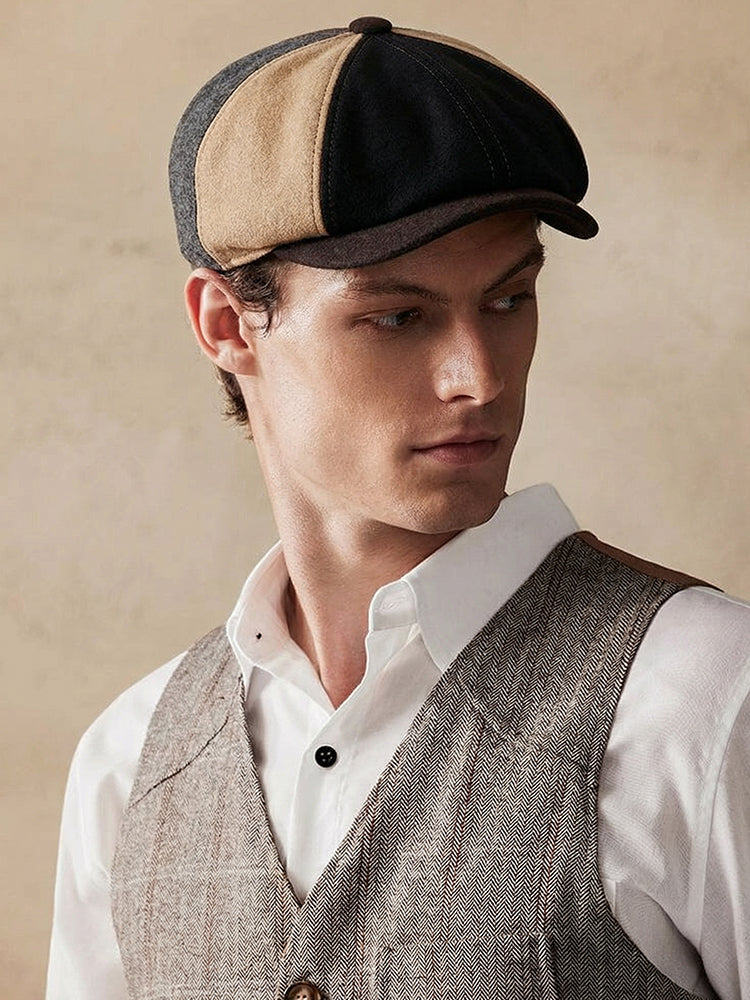 Vintage-Inspired Cotton Blend Newsboy Cap – COOFANDY
