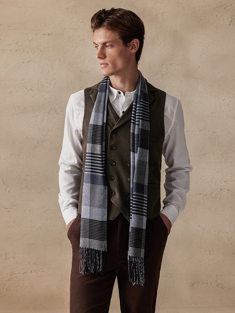 Coofandy Soft Plaid Tassel Scarf | Stylish Winter Accessory – COOFANDY