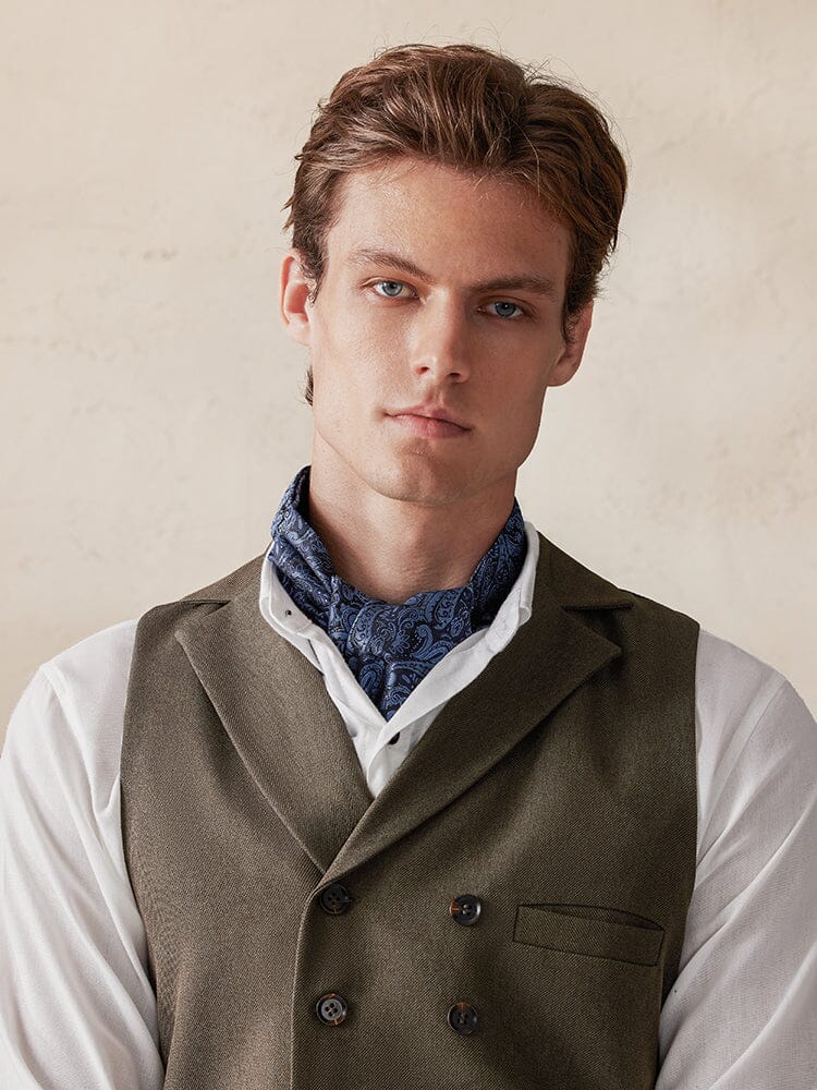 Stylish Jacquard Paisley Ascot Tie Coofandy