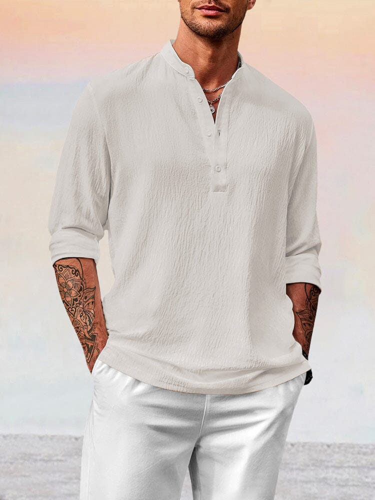 Cozy Cotton Linen Button Shirt - Breathable & Soft. Perfect for Daily ...